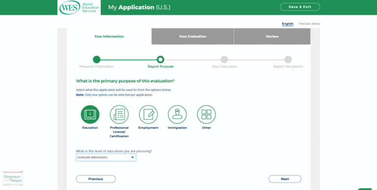 How to Apply for WES Evaluation: A Step-by-Step Guide | Engineer From Nepal