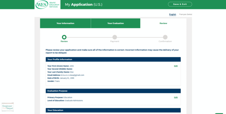 How to Apply for WES Evaluation: A Step-by-Step Guide | Engineer From Nepal
