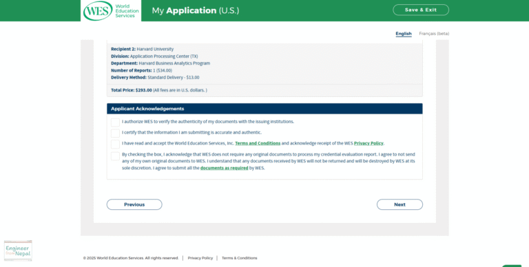 How to Apply for WES Evaluation: A Step-by-Step Guide | Engineer From Nepal