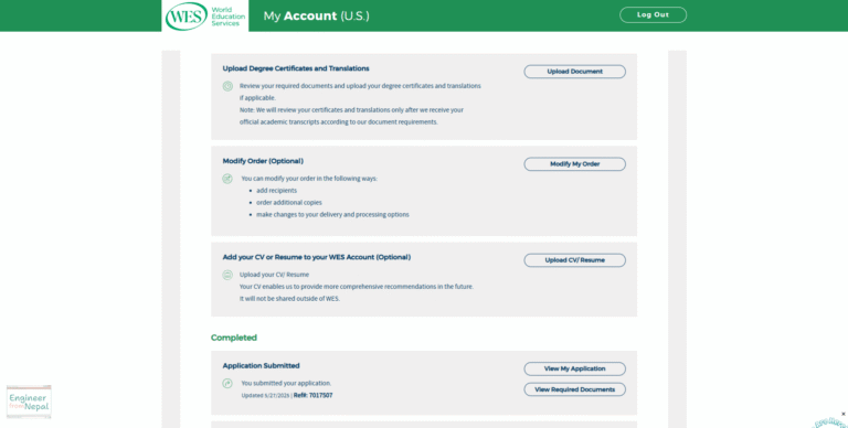 How to Apply for WES Evaluation: A Step-by-Step Guide | Engineer From Nepal
